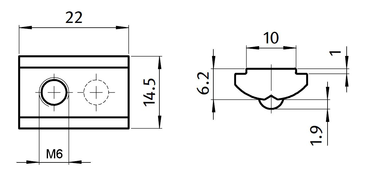 M6 T Slot 10mm Slot | Bosch Rexroth Compatible | FAB102574